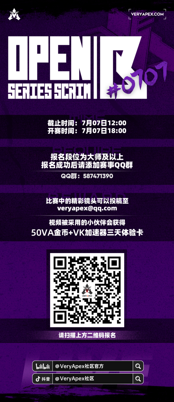 VeryCup 老头杯 Open B 公开训练赛#0707（大师猎杀报名参赛！请投稿比赛中的镜头至veryapex@qq.com） - VeryApex